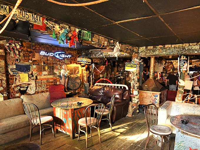 The Mahuffer's sign proudly announces "Warm Beer" and "Lousy Food" &ndash; a refreshingly honest welcome to this Anna Maria Island institution.