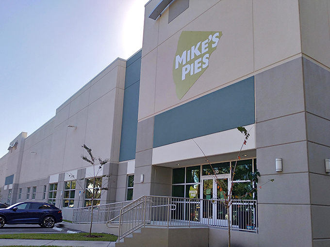 Exterior: Mike's Pies' unassuming exterior hides a world of dessert magic within. Like finding a treasure map in your junk drawer!