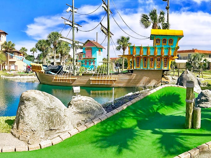 Fiesta Falls Miniature Golf: Where putting meets paradise &ndash; this St. Augustine Beach gem transforms mini-golf into a tropical adventure worth writing home about.