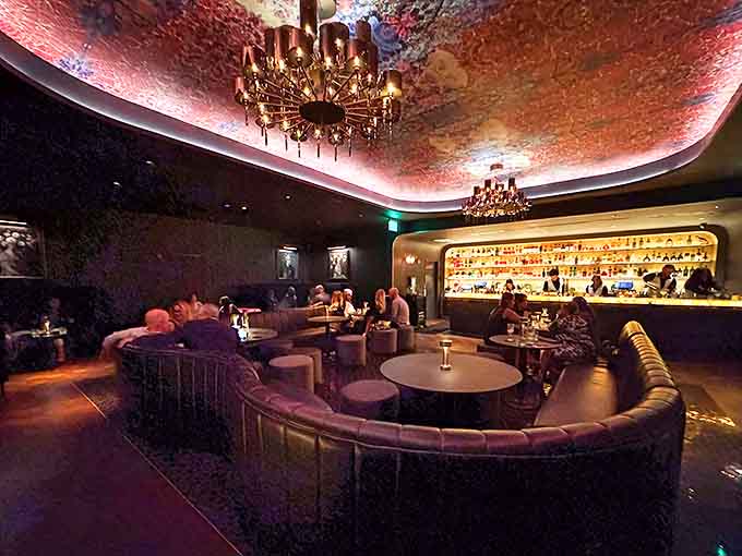 Jekyll proves that you really shouldn&rsquo;t judge a book by its cover, revealing a Hyde personality filled with glowing chandeliers, plush seating, and a bar that invites you to settle in and stay awhile.