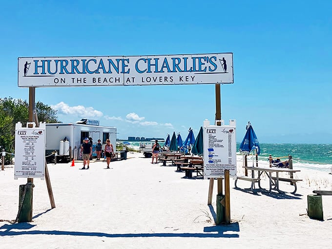 Welcome to Hurricane Charlie's, where beach vibes and tasty bites create the perfect Florida afternoon escape.
