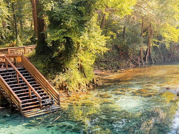 Welcome to aquatic paradise! Madison Blue Spring State Park's entrance sign promises adventures that the waters beyond absolutely deliver.