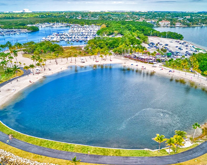A perfect crescent of turquoise water embraced by palm trees &ndash; Matheson Hammock's atoll pool might be Miami's most photogenic swimming spot.