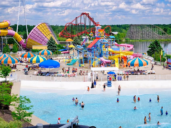 Michigan's Adventure sprawls across 250 acres of pure joy in Muskegon, where roller coasters and water slides create a symphony of summer screams and laughter.