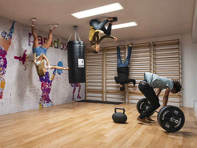 Defying gravity at the Paradox Museum Miami, where people float like astronauts without the space travel. Newton would be scratching his head at this mind-bending playground.