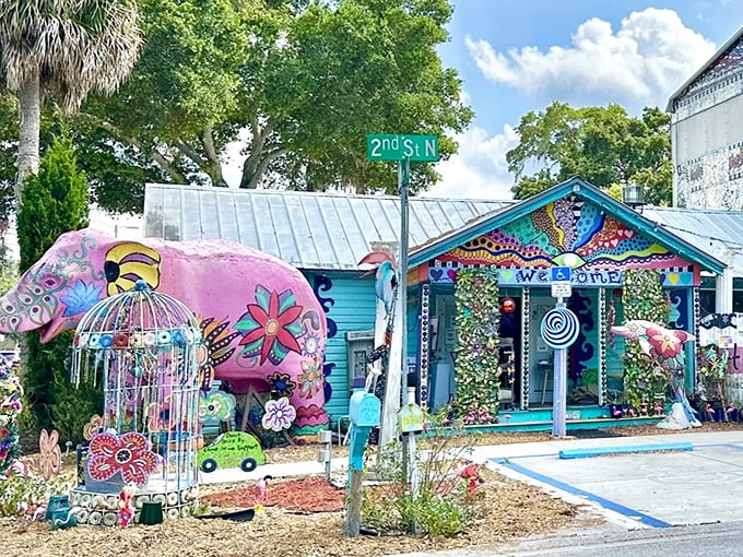 The Safety Harbor Art and Music Center greets visitors with a psychedelic explosion of color and creativity, proving that buildings, like people, are more interesting with personality.