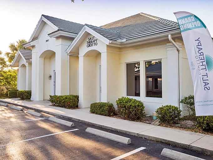 The unassuming exterior of Salt Therapy Grotto & Spa hides a crystalline wonderland within, proving Naples' best secrets come in modest packages.