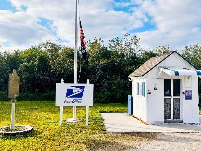 Standing proud against the Everglades backdrop, this tiny white structure with blue trim proves that great things come in small packages.