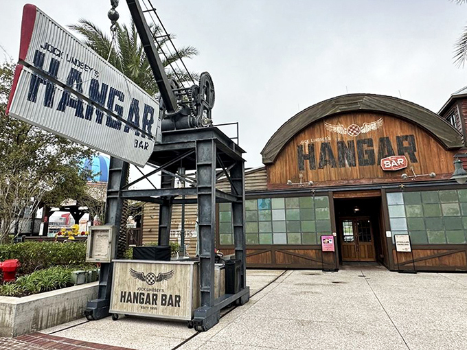 Adventure calls from the moment you spot Jock Lindsey's distinctive hangar structure, where vintage aviation meets culinary exploration in Disney Springs.