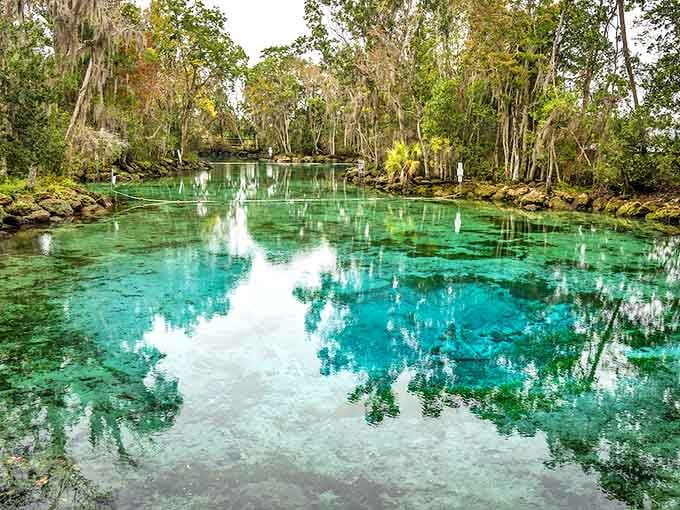Nature's swimming pool: Three Sisters Springs showcases water so impossibly blue-green it looks Photoshopped by Mother Nature herself.