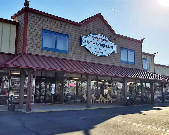 The unassuming exterior of Town Peddler belies the wonderland of treasures inside, like a book whose cover doesn't reveal the adventures within.