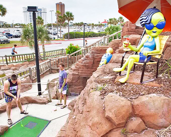 UFO's Pensacola Beach: Aliens have landed on Pensacola Beach, and they've brought mini-golf! This whimsical course features extraterrestrial friends ready for some putting fun.
