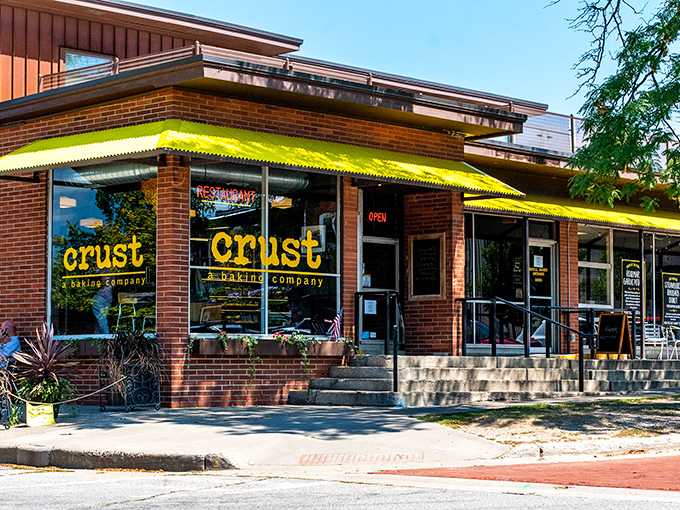 The sunny yellow awning of Crust beckons from the brick storefront like a carb-loaded lighthouse guiding hungry souls to safety.