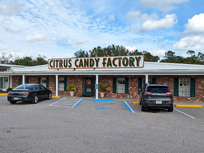 The unassuming brick facade of Davidson of Dundee Candy Factory hides a world of citrus wonders within its walls.