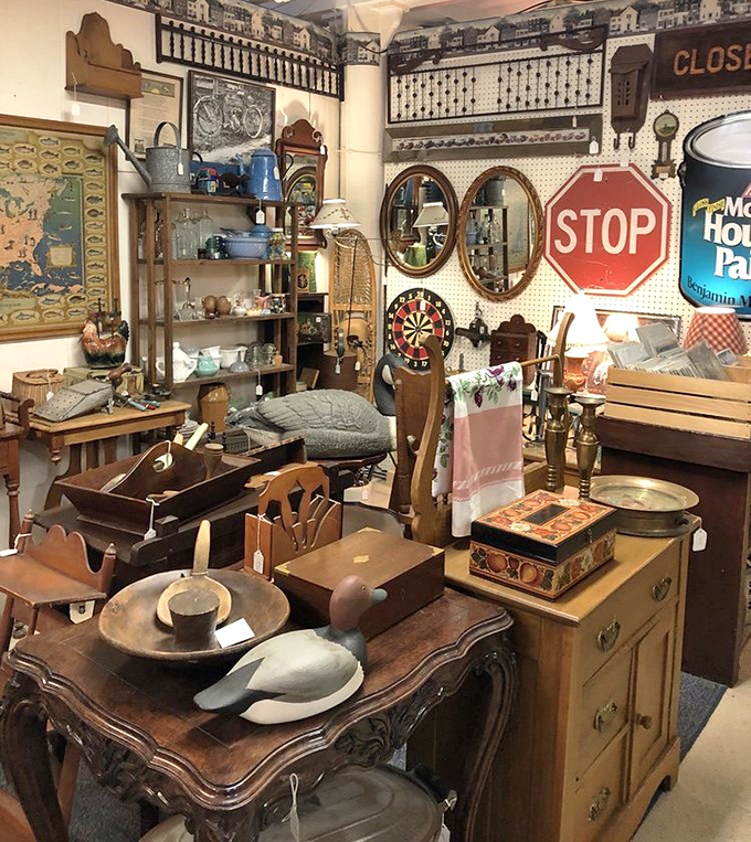 Wooden furniture pieces with the patina of age stand like dignified sentinels, each scratch and mark adding character to their storied surfaces.