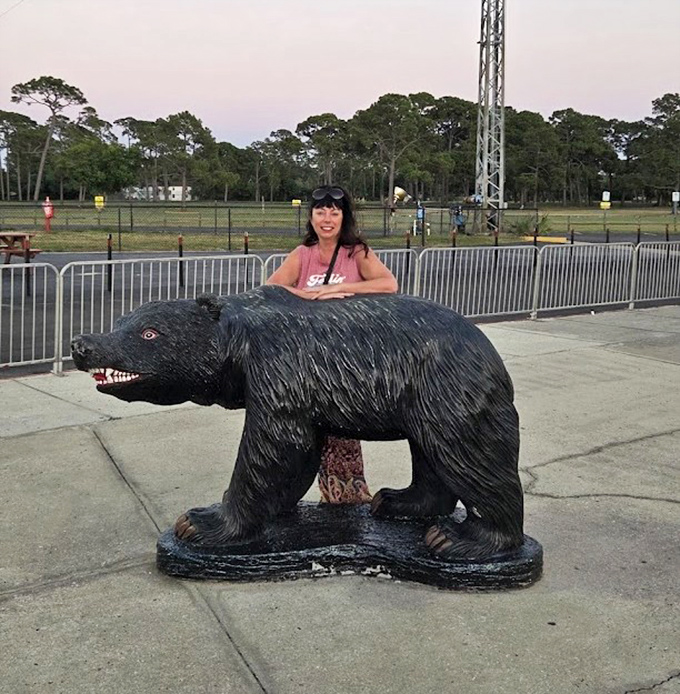 This bear statue has seen things &ndash; a stoic sentinel witnessing countless family photos and teenage selfies through the years.