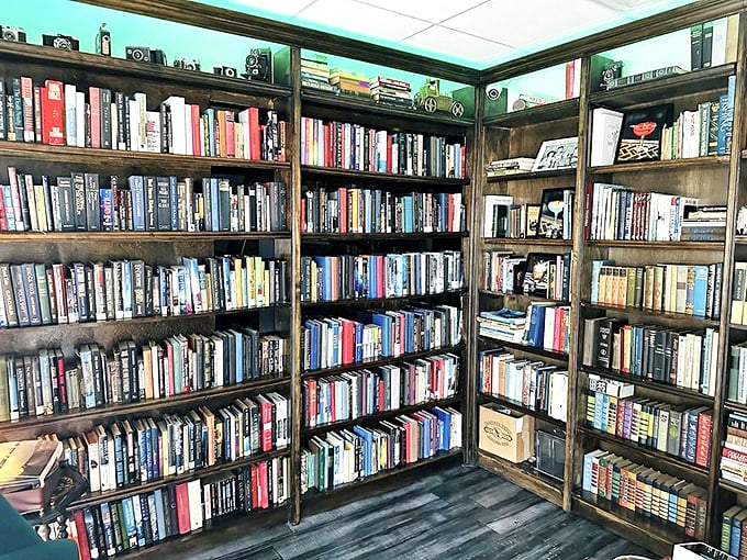 Floor-to-ceiling bookshelves create the ultimate bibliophile's paradise &ndash; thousands of volumes waiting to be discovered between sips of expertly crafted cocktails.