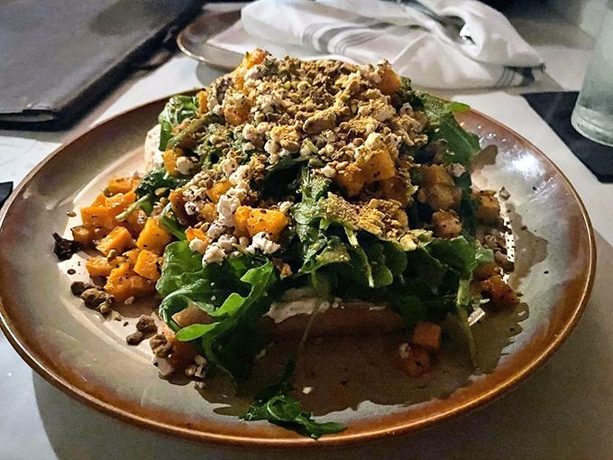 Color and texture: This vibrant dish showcases Bar 1903's commitment to thoughtful food that complements rather than competes with their cocktail program.