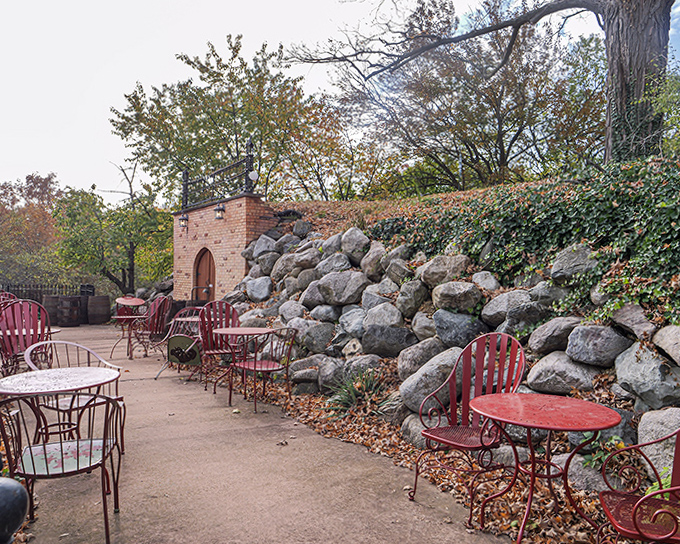 Secret Garden: Tucked among natural stone walls, these intimate seating areas offer quiet moments of reflection in the castle grounds.