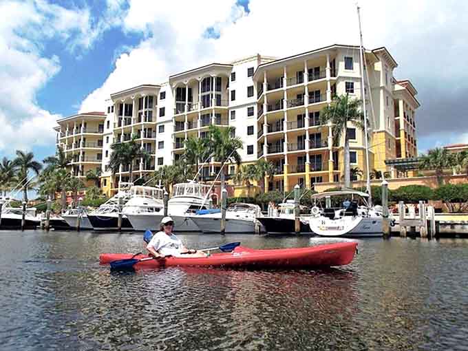 Luxury meets laid-back at this waterfront marina, where million-dollar yachts provide the backdrop for afternoon kayaking adventures.