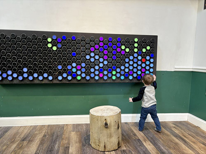 The interactive light wall mesmerizes children as they create colorful patterns, offering a quieter play alternative for sensory-seeking kids.