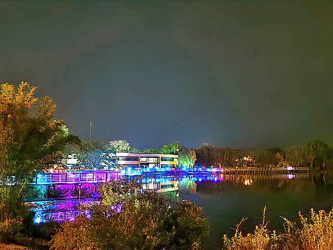 Night falls and the village transforms into a light show reflected in still waters. Proof that bedtime is merely a suggestion on vacation.