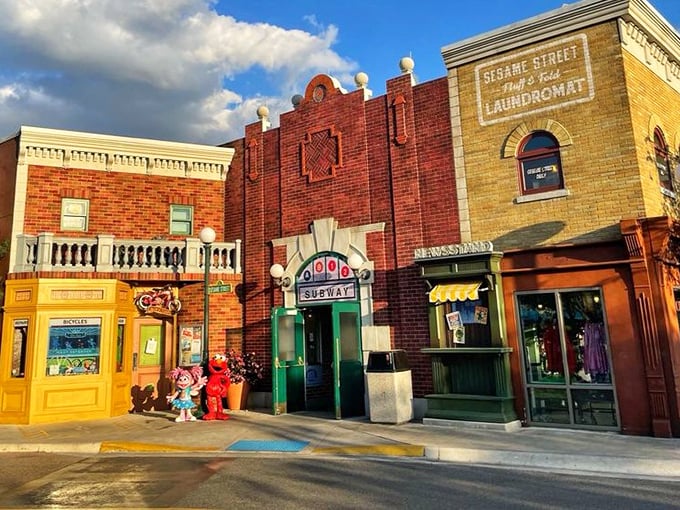 Sesame Street Area: Colorful storefronts recreate the famous television neighborhood, where young visitors can meet beloved characters and enjoy family-friendly attractions between bigger thrills.