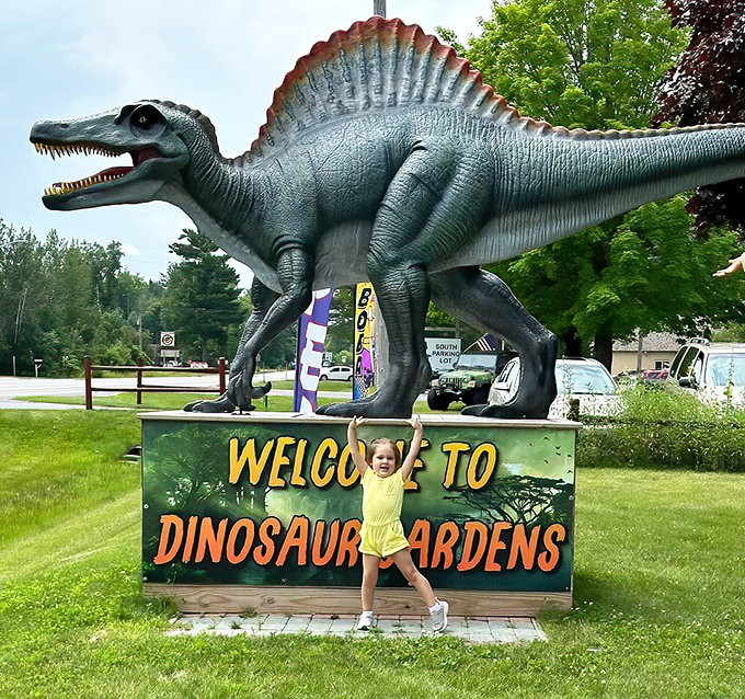 The perfect photo spot where future paleontologists can document their prehistoric discoveries before heading home.