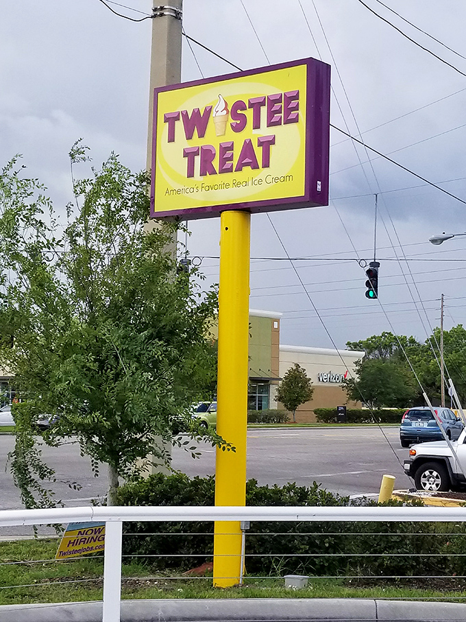 The beacon of frozen hope for overheated Floridians &ndash; this sign promises sweet relief just ahead.