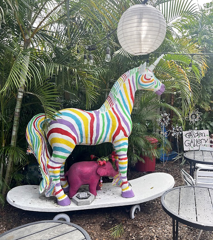 When unicorns skateboard and elephants wear pink &ndash; this playful sculpture garden reminds us that imagination has no age limit.