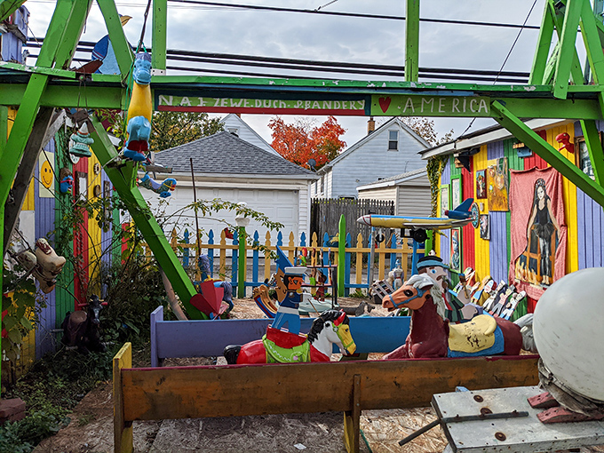 Carousel horses and spinning contraptions create a stationary carnival, where the only admission price is your willingness to be amazed.