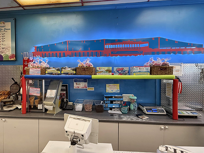 The command center of confectionery magic, where boardwalk memories are packaged up one sweet transaction at a time.