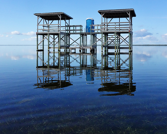 Twin platforms connected by possibility, these double chickees offer twice the adventure in one location.