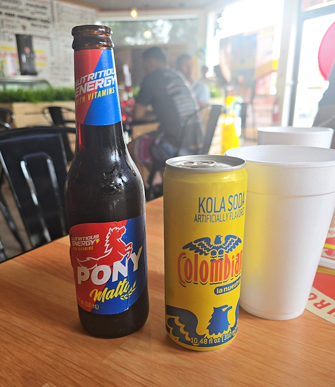 Colombia in liquid form: Pony Malta's malty sweetness and the iconic yellow Colombiana soda&mdash;cultural ambassadors in every fizzy sip.