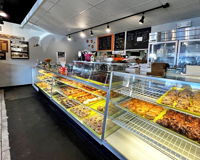 The display case &ndash; a glass-fronted museum where doughy masterpieces await adoption by hungry patrons with excellent taste.