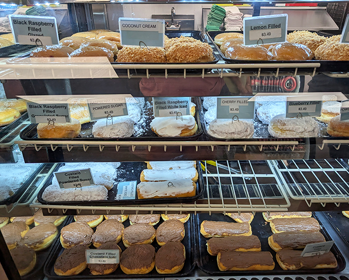 The daily donut lineup &ndash; where "I'll just have one" becomes the biggest lie you'll tell yourself all day.