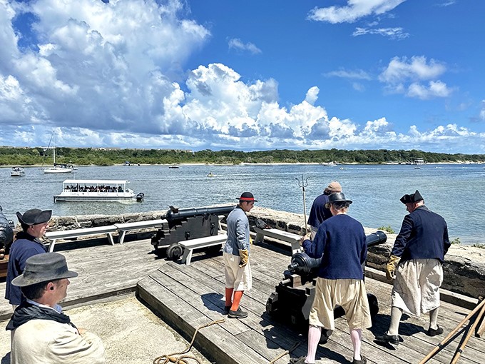 History comes alive as reenactors demonstrate cannon firing, proving that loud booms have always drawn crowds.