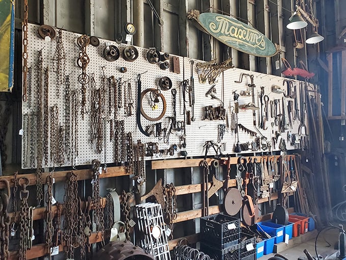 Tools and hardware enthusiasts find nirvana here, where each weathered implement tells stories of craftsmanship and honest work.