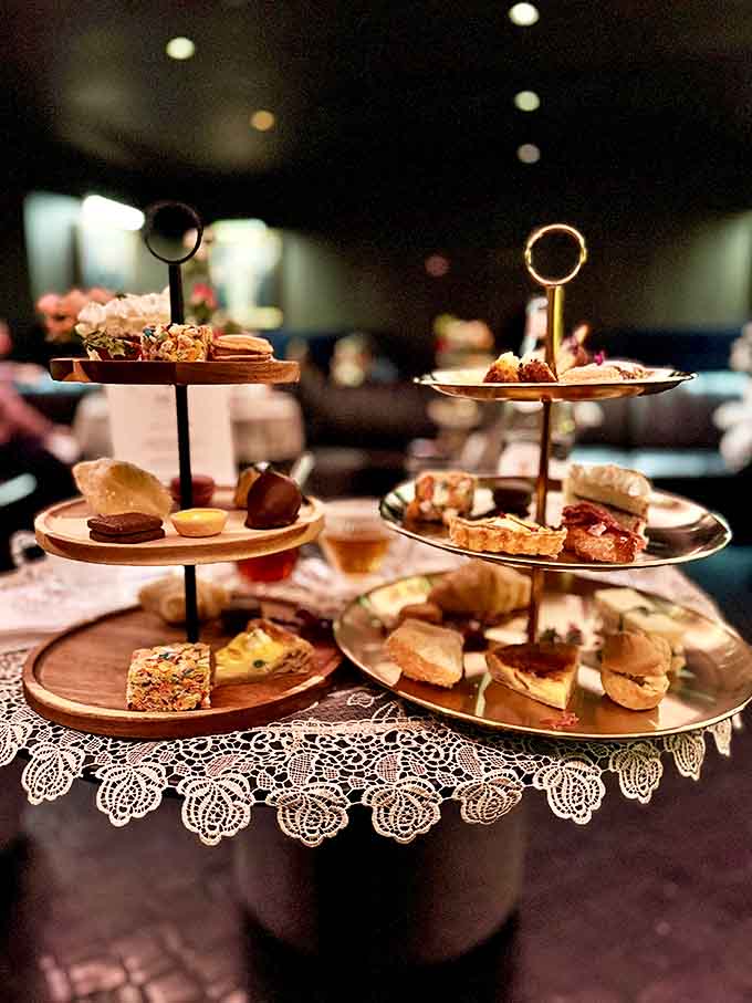 Afternoon tea gets the Jekyll & Hyde treatment with tiered stands of sweet and savory bites that elevate the traditional experience.