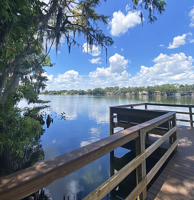 This wooden deck offers front-row seats to nature's daily performance &ndash; no tickets required, just appreciation.