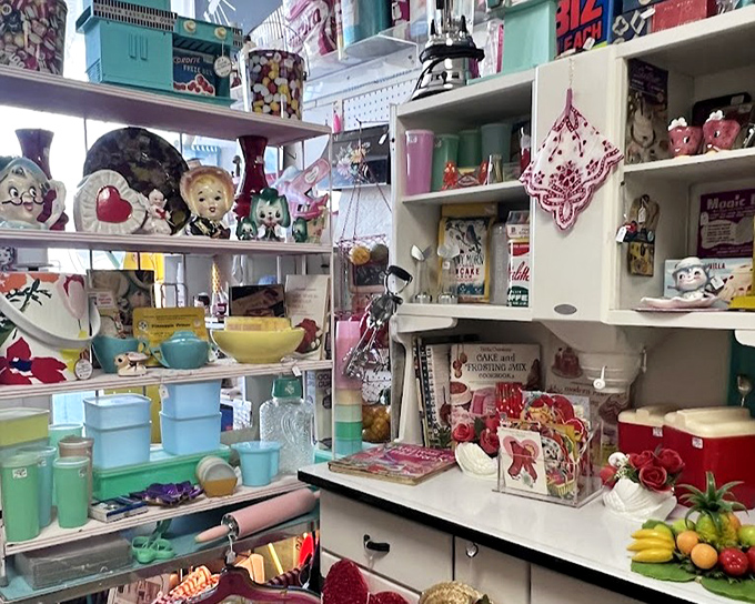 Pastel Pyrex and cheerful kitchenware bring back memories of grandma's kitchen, where everything tasted better somehow.