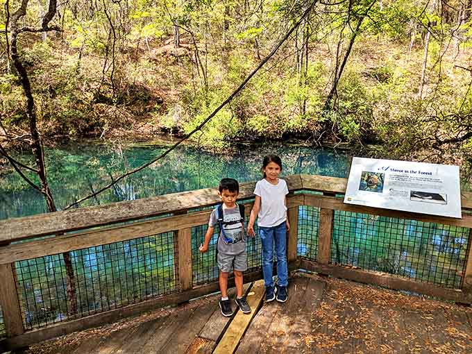 Young explorers discover that nature's wonders beat screen time any day&mdash;no batteries required for this kind of augmented reality.