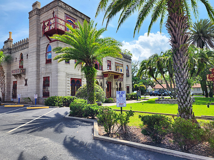 This scaled-down replica of the Alhambra showcases intricate Spanish-Moorish design, its distinctive architecture standing out even in Florida's oldest city.