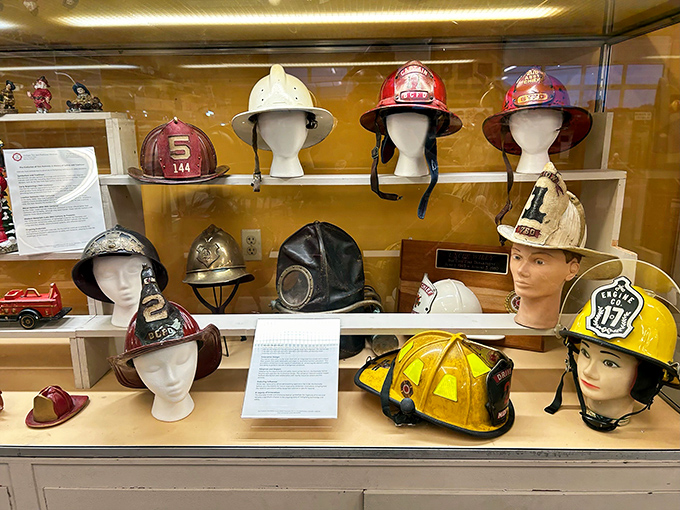 These helmets aren't just protective gear &ndash; they're crowns worn by everyday heroes, each dent and scuff marking a battle against the flames.