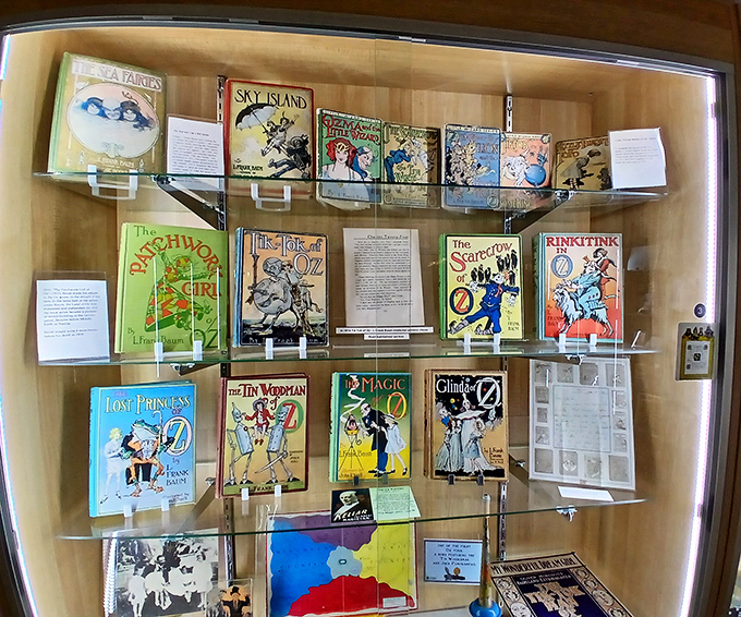 These beautiful, original Oz books by L. Frank Baum look practically brand new! A stunning display of literary history.