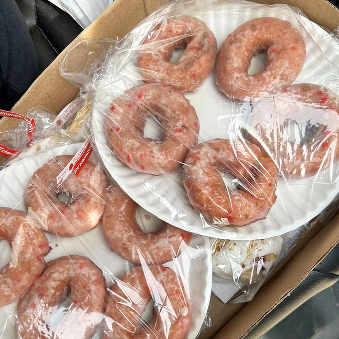 Cherry donuts that have achieved cult status &ndash; these pink-frosted beauties are worth the drive alone, no matter where you're coming from.