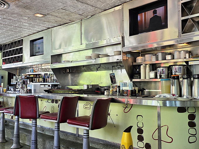 Where the magic happens &ndash; stainless steel efficiency meets retro design in a kitchen that's been serving up classics for generations.