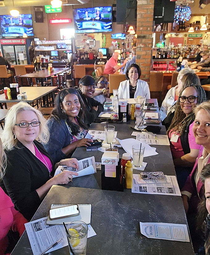 A fun, lively gathering filled with smiles, great conversations, and good food&mdash;perfect moments shared around the table at this cozy spot.