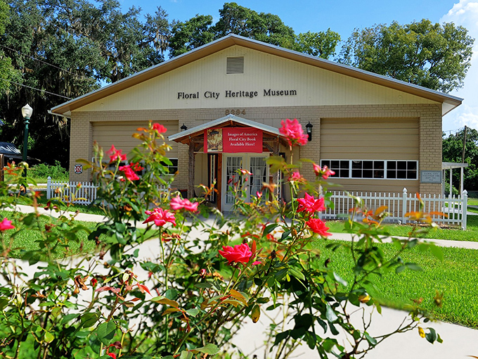 The Floral City Heritage Museum stands as keeper of local stories, surrounded by the very beauty that gives this charming town its identity.