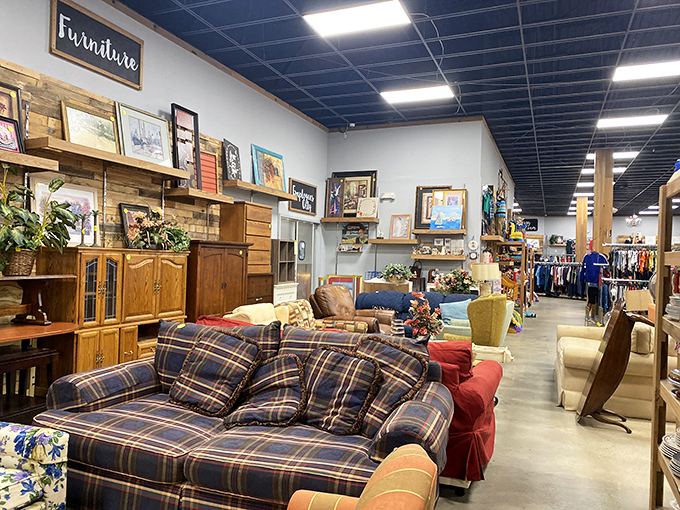 The furniture department showcases pieces with character and history&mdash;each one whispering, "I've got stories to tell."